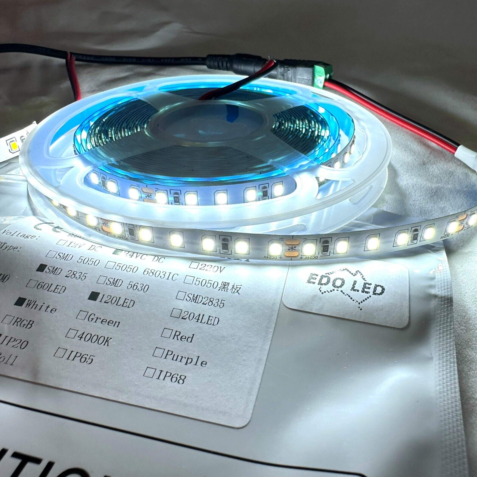 24V10M 2835 Led strip lights 1200 Leds strip flexible Sign Warm Cool N